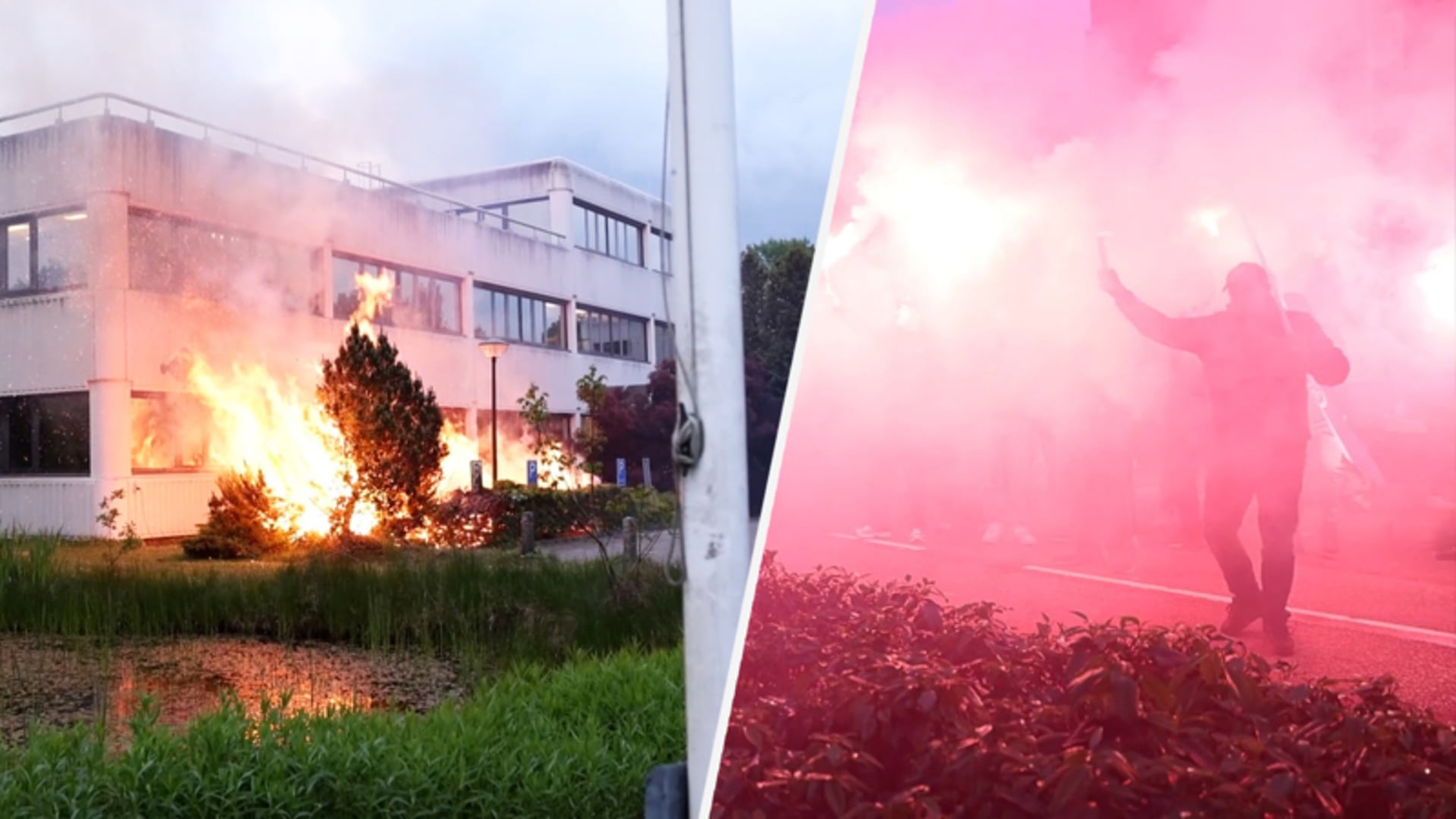 AZC-protest Loosdrecht loopt uit de hand: brand bij gemeentehuis | De ...