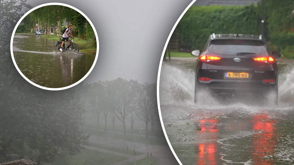 Beelden extreem noodweer gefilmd: harde windstoten, onweer, hagel en ...