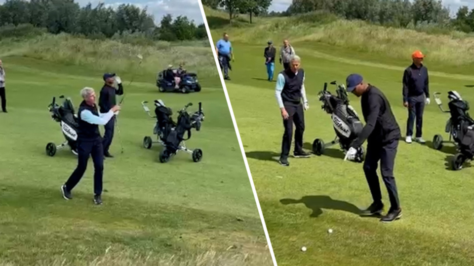 Bijzonder gezicht: Gullit, Van Basten en Kluivert samen op golfbaan ...